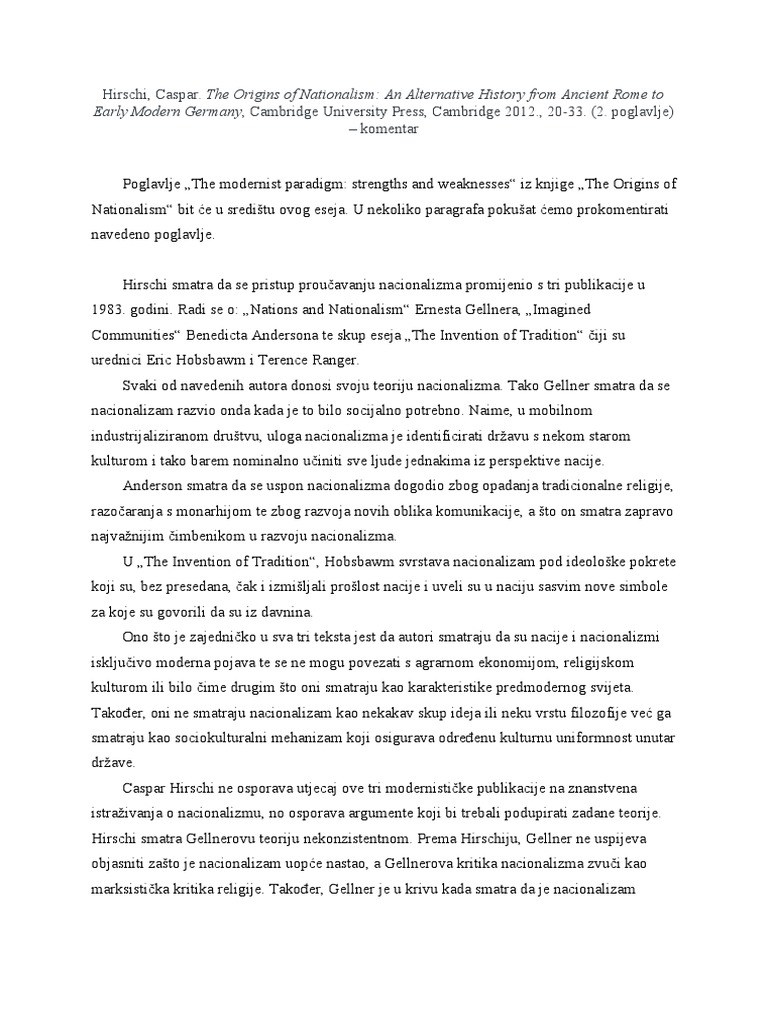 Origins of Nationalism | PDF