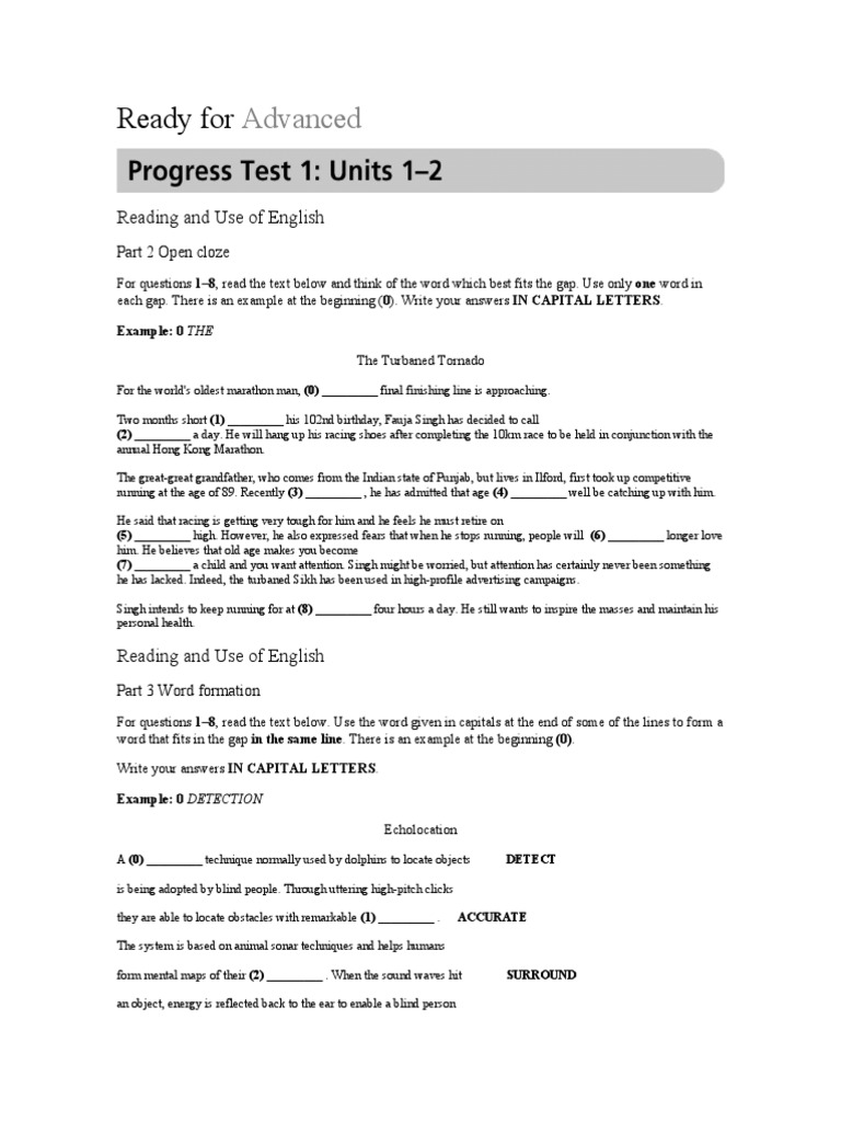 Revision - Ready For Advanced | PDF | Visual Impairment