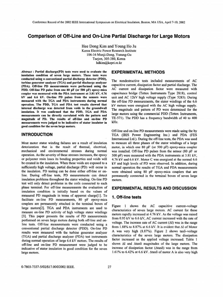 Offline vs. Online Partial Discharge Testing | PDF | Electromagnetism ...
