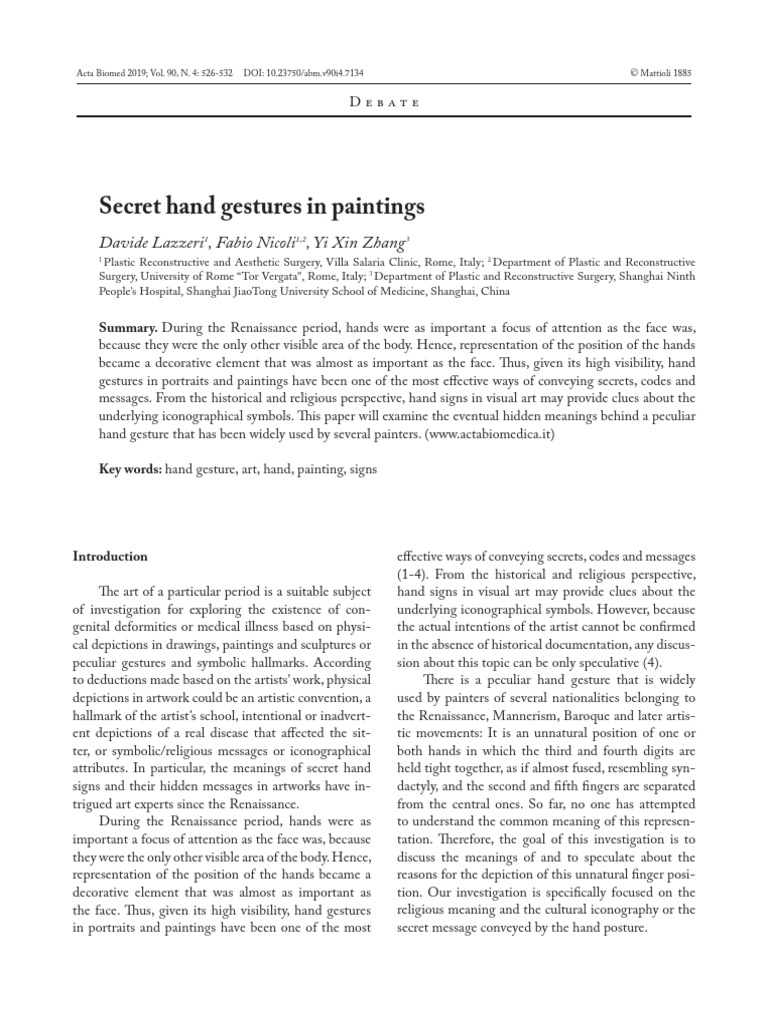 Secret Hand Gestures in Paintings | PDF | Paintings | Sculpture