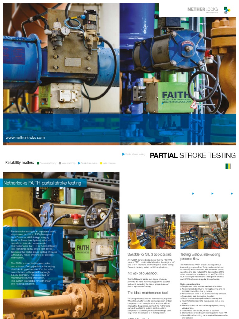 Netherlocks FAITH Partial Stroke Testing Device | PDF | Valve | Safety