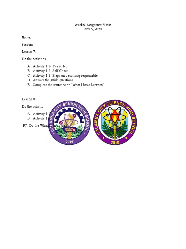 Week 5-Answer Sheet | PDF