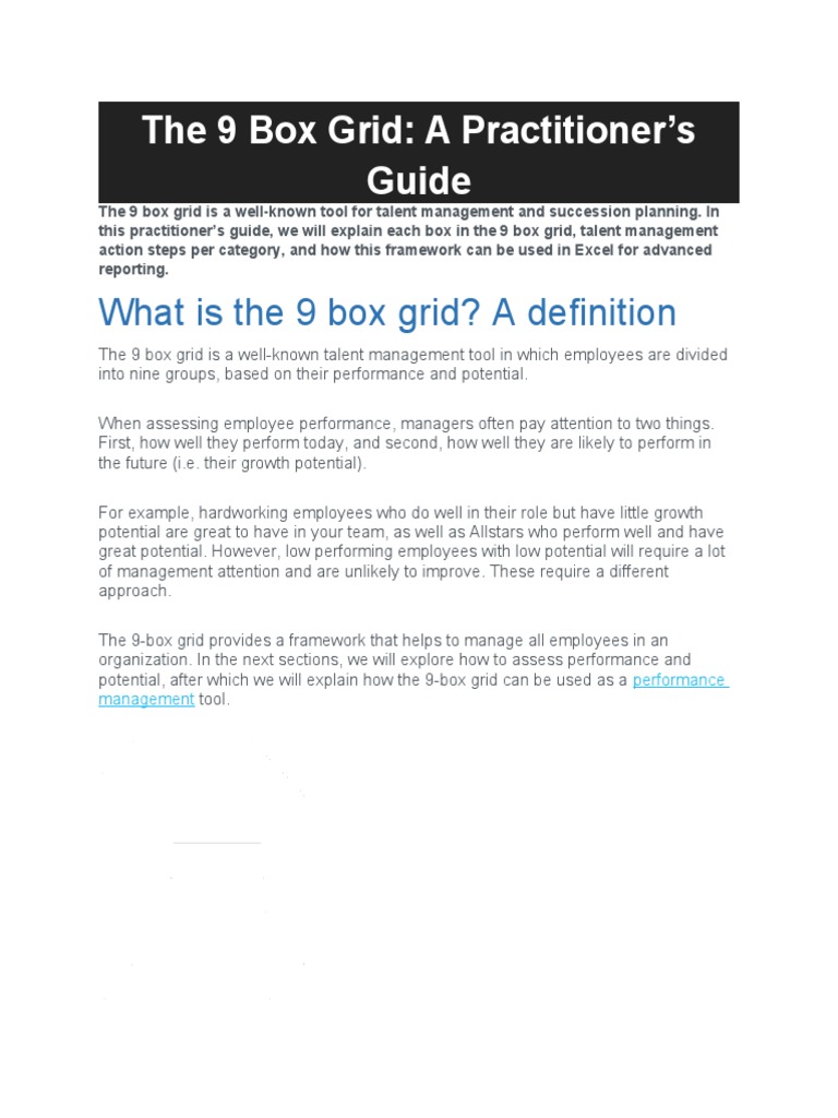 The 9 Box Grid: A Practitioner's Guide | Download Free PDF | Mentorship ...