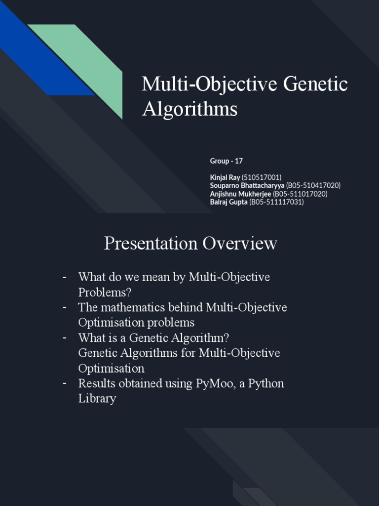 Multi Objective Genetic Algorithms Pdf Mathematical Optimization