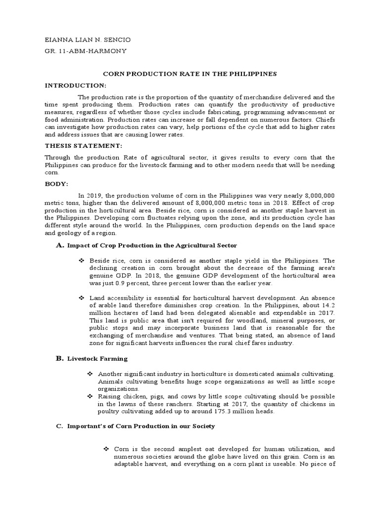 Eapp Concept Paper Outline | PDF | Maize | Rice