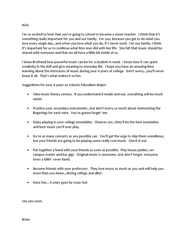 Letter For Nick | PDF