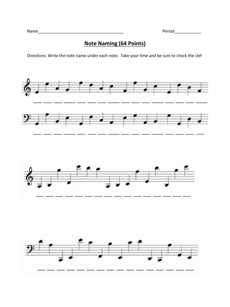 Note Naming & Rhythm Quiz PDF | PDF | Music Theory | Musical Forms