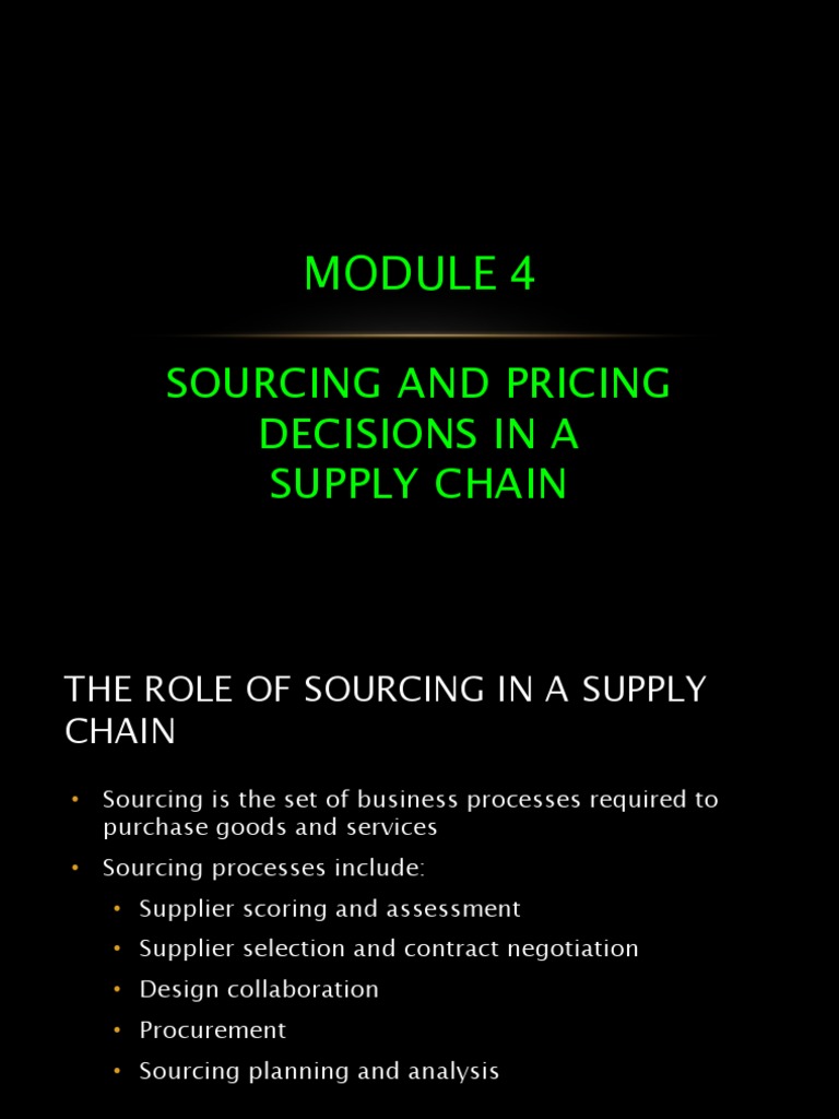 Sourcing PDF | PDF | Procurement | Supply Chain