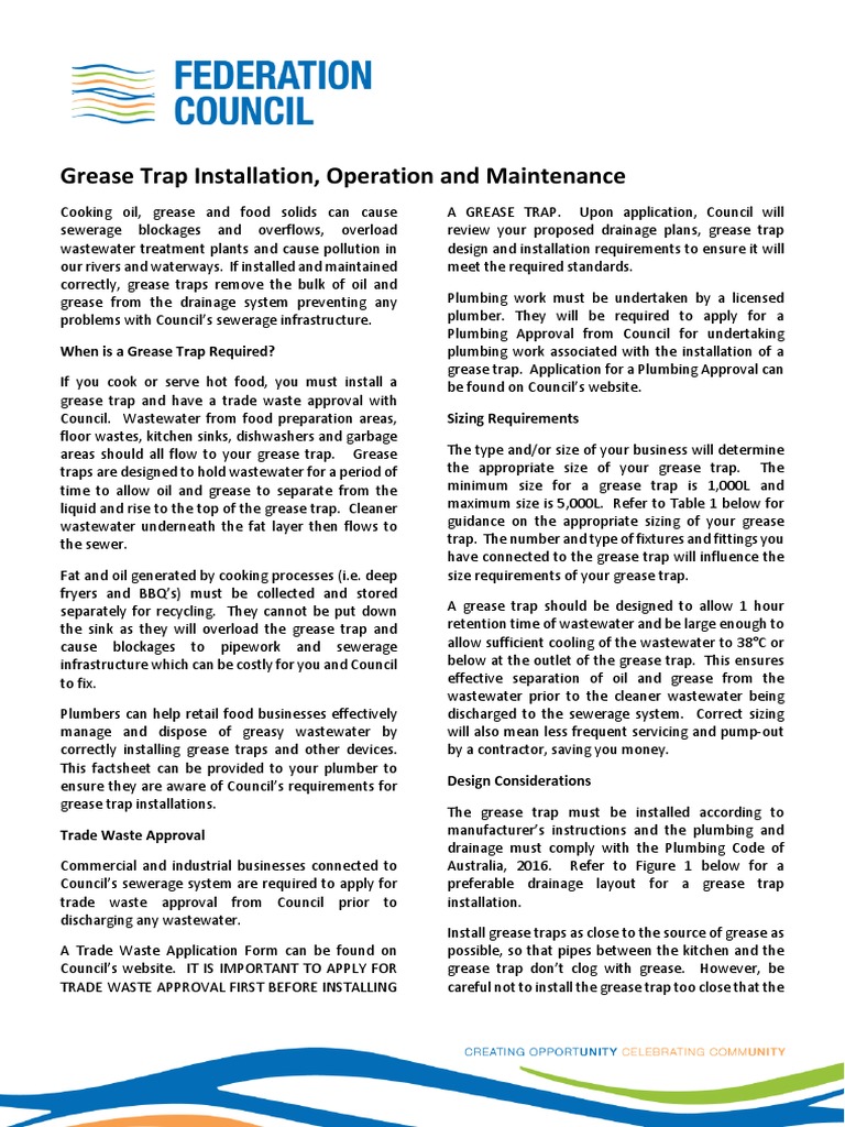 Grease Trap Installation Guide | PDF | Plumbing | Sanitary Sewer