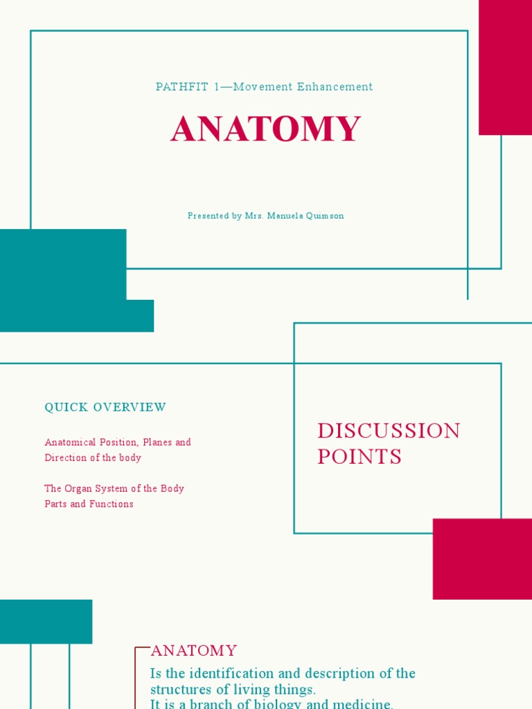 Anatomy: PATHFIT 1-Movement Enhancement | PDF | Human Body | Anatomical ...