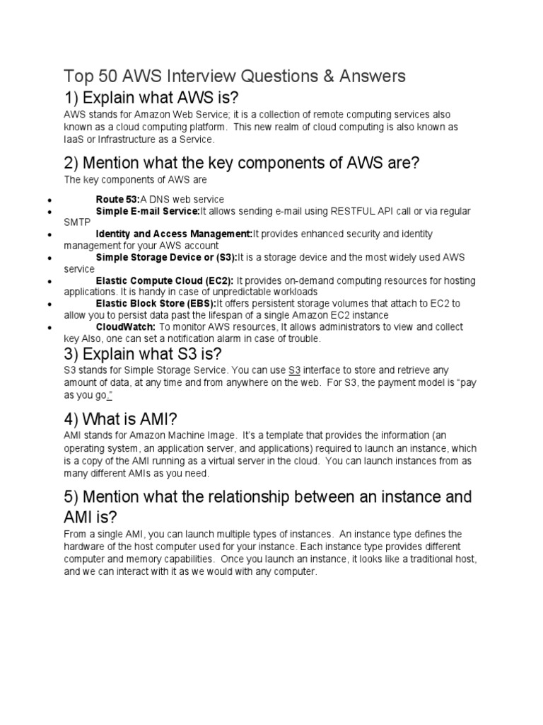 Top 50 AWS Interview Questions & Answers | Download Free PDF | Amazon Web Services | Cloud Computing