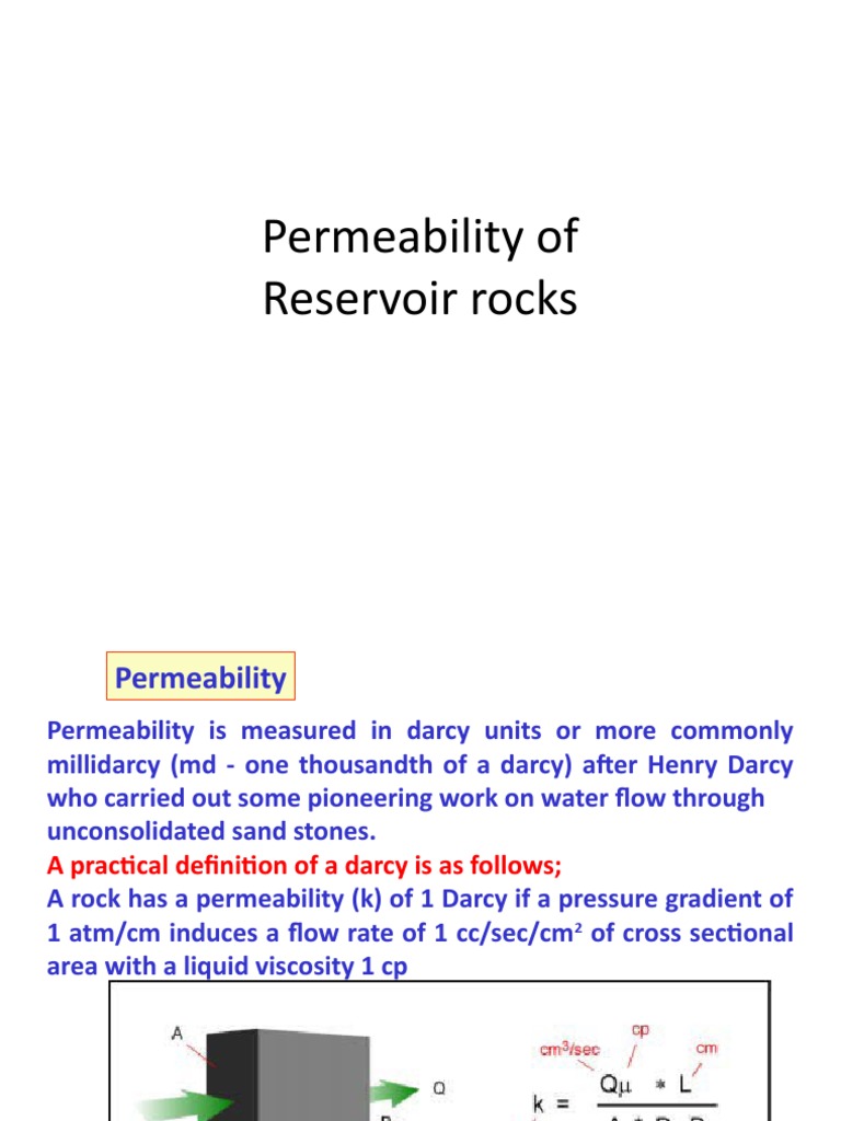 Permeability of Reservoir Rocks | PDF | Permeability (Earth Sciences ...