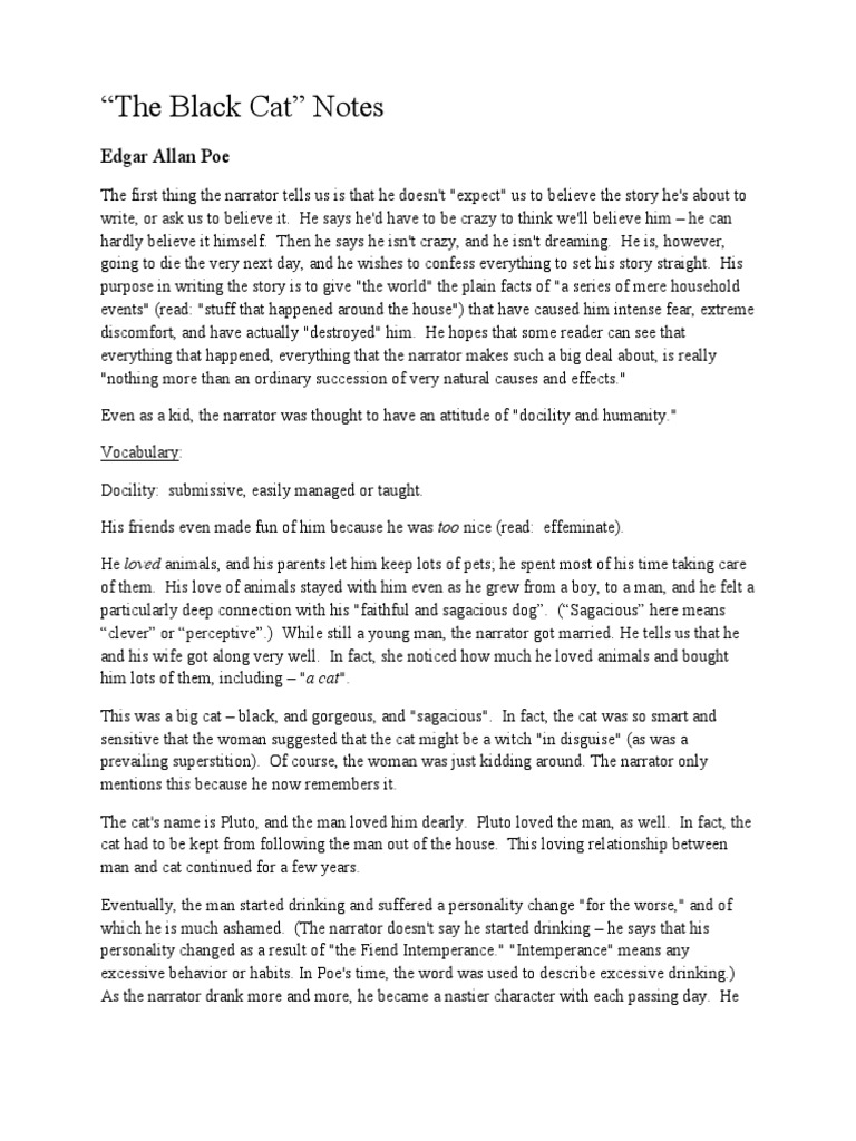 A Cat's Revenge: An Analysis of the Tragic Events Portrayed in Edgar ...