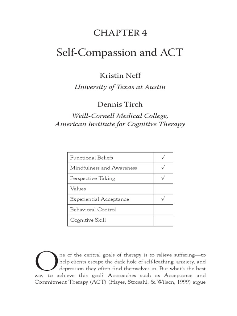 Self Compassion and ACT PDF | PDF | Mindfulness | Compassion