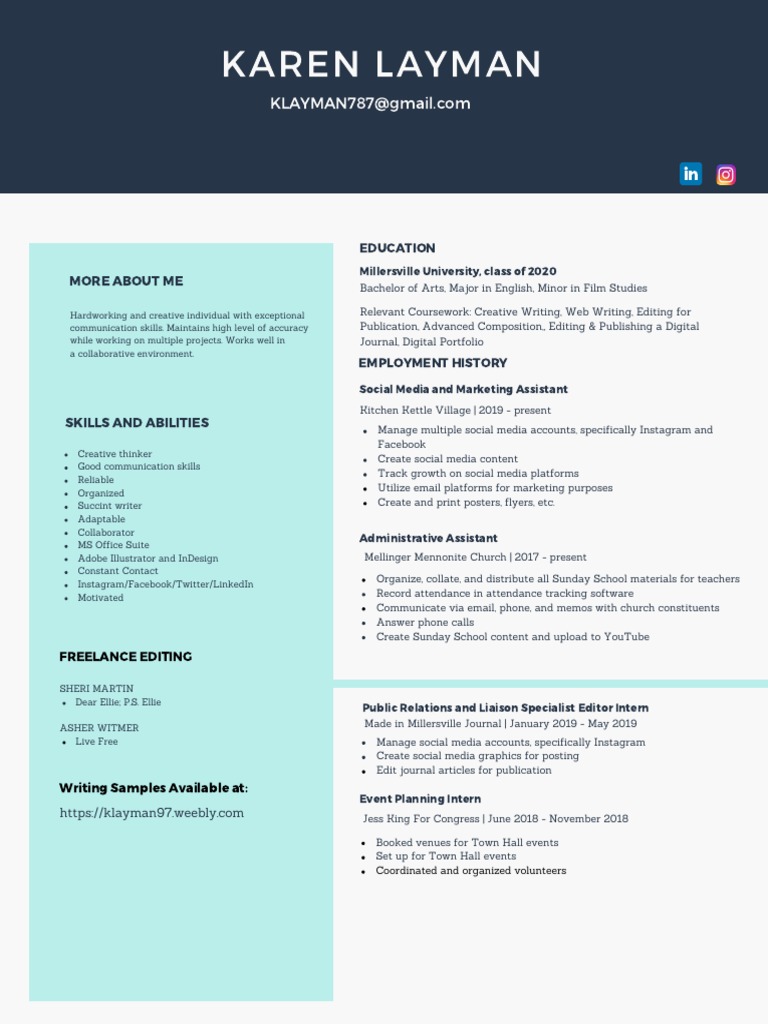 Karen Layman Portfolio | PDF | Editing | Social Media