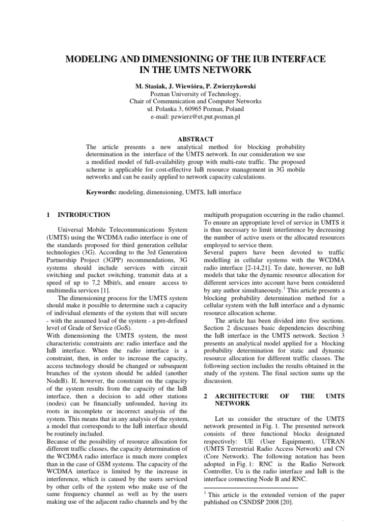 Modeling and Dimensioning of The Iub Interface | PDF