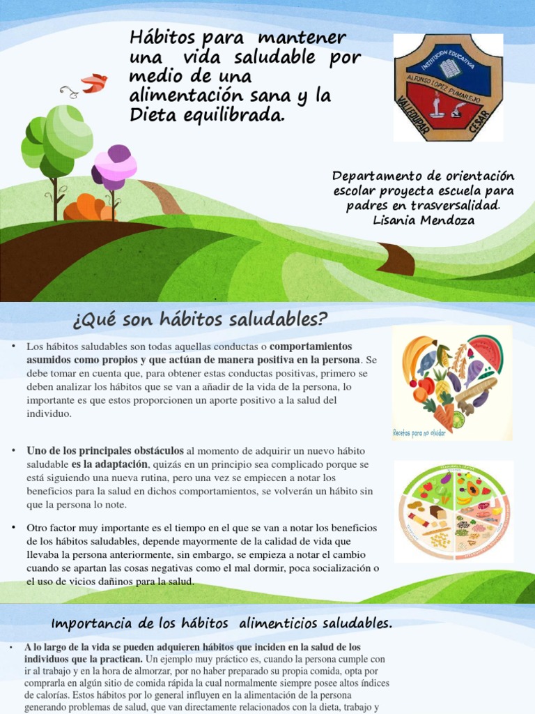 Presentacion Habitos Saludables para Mantener Una Buena Salud. | PDF ...