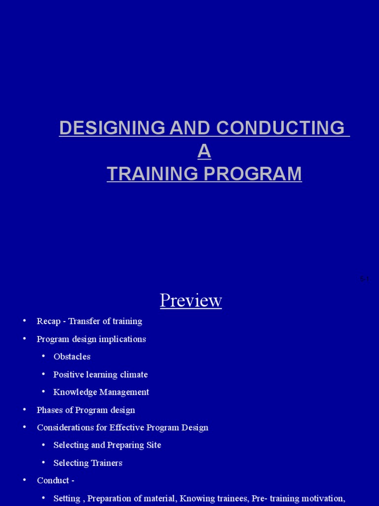 Design & Conduct of Training | PDF | Knowledge Management | Mentorship
