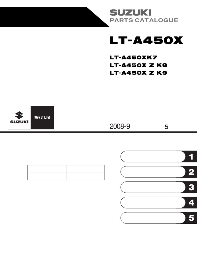 Parts Catalogue: Produced by Suzuki Manufacturing of America | PDF ...