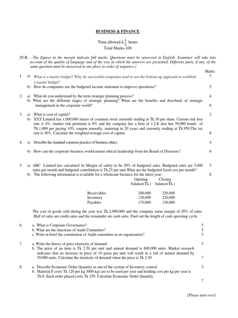 Knowledge Level Business Finance May Jun 2014 | PDF | Cost Of Capital ...
