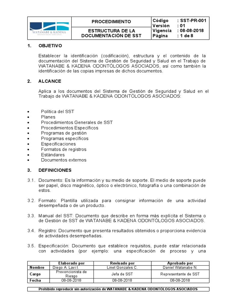 SST-PR-001 Estructura de La Documentación | PDF | Información