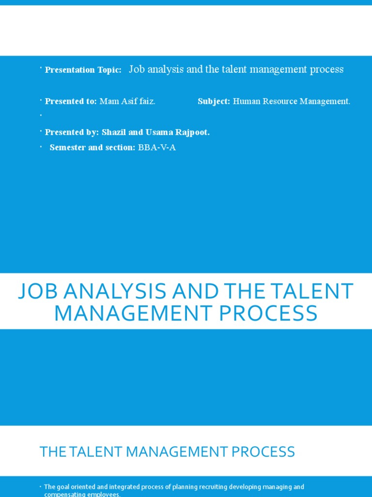 Job Analysis and The Talent Management Process | PDF | Competence ...