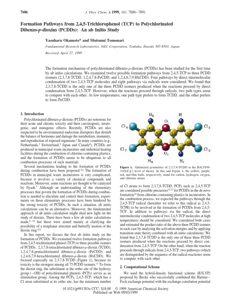 Formation Pathways From 2,4,5-Trichlorophenol (TCP) To Polychlorinated ...