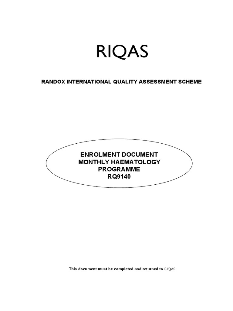 Riqas: Randox International Quality Assessment Scheme | PDF | Email ...