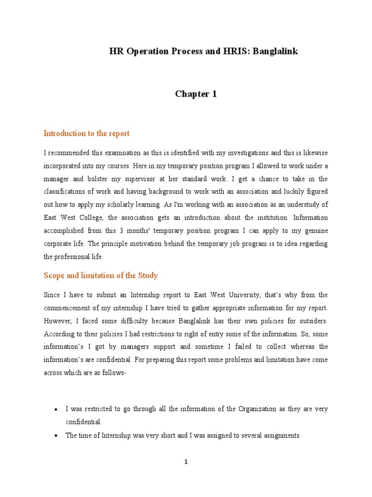 HR Operation Process and HRIS: Banglalink: Introduction To The Report ...