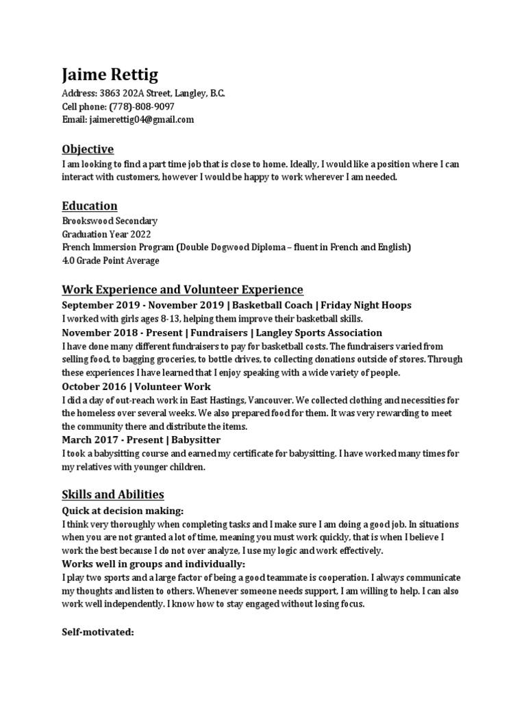 Jaime Resume | PDF | Psychological Concepts | Cognition