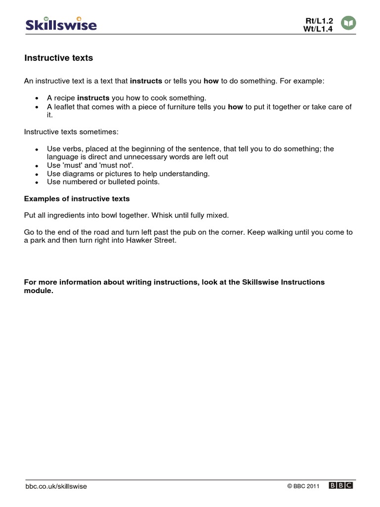 En03text l1 F Instructive Texts PDF | PDF