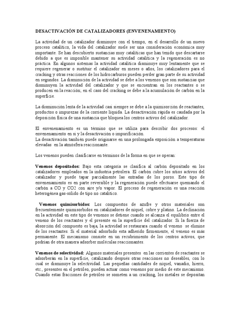 Reactores de Lecho Percolador | PDF | Reactor Quimico | Catálisis