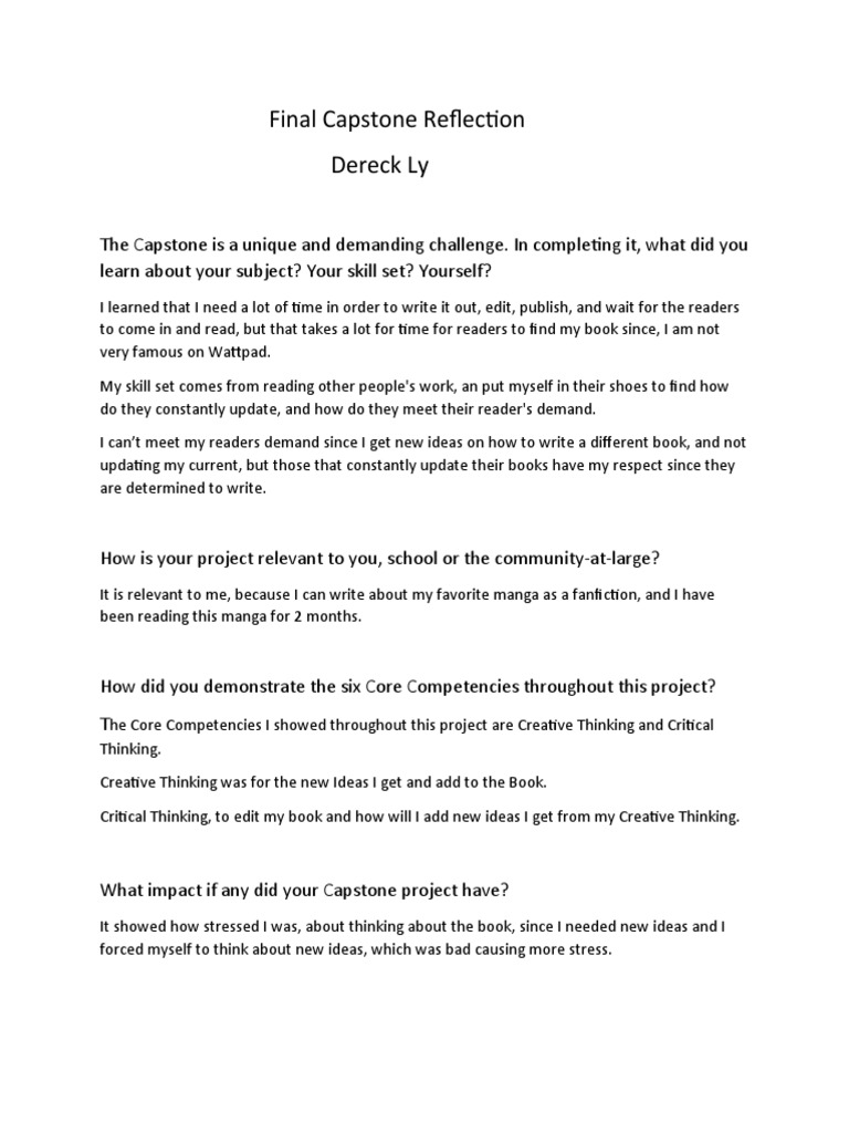 Final Capstone Reflection | PDF | Creativity | Cognition