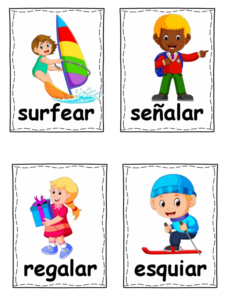 Tarjetas para Trabajar Los Verbos | PDF