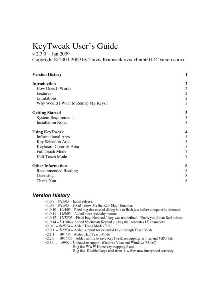 KeyTweak Manual | PDF | Technology & Engineering