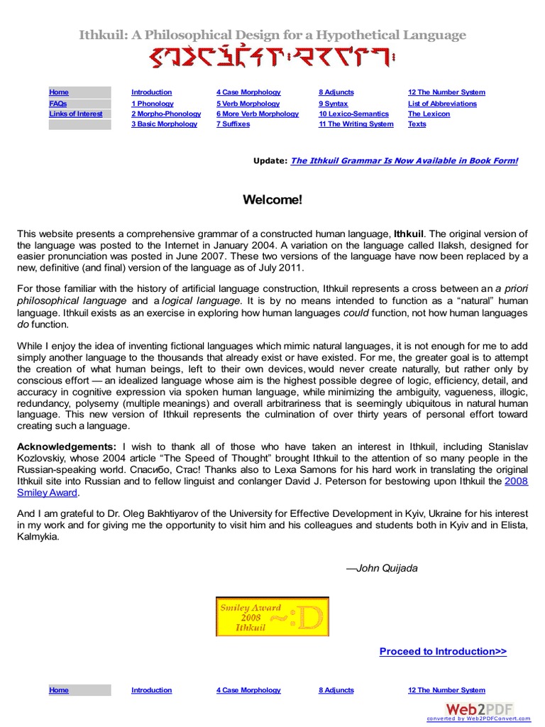 A Grammar of The Ithkuil Langu - Quijada, John - 5233 PDF | PDF ...
