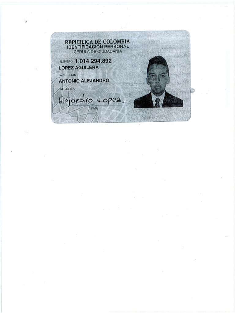 Cedula Alejandro Cara A | PDF