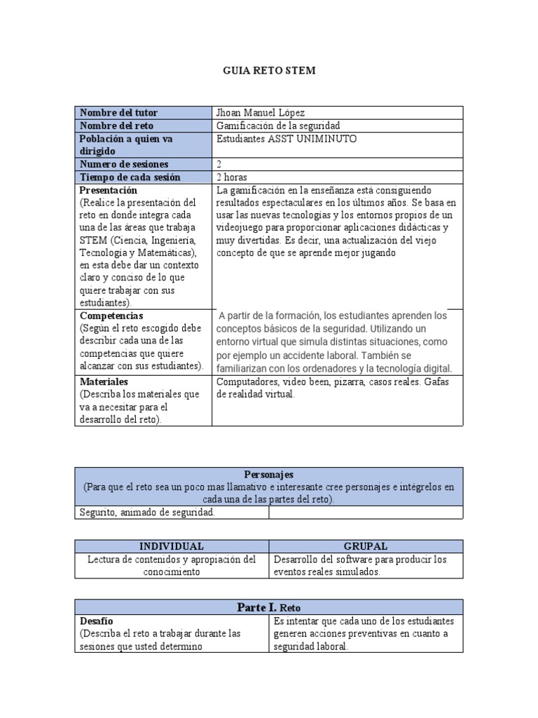 Propuesta Reto STEM | PDF | Realidad virtual | Informática