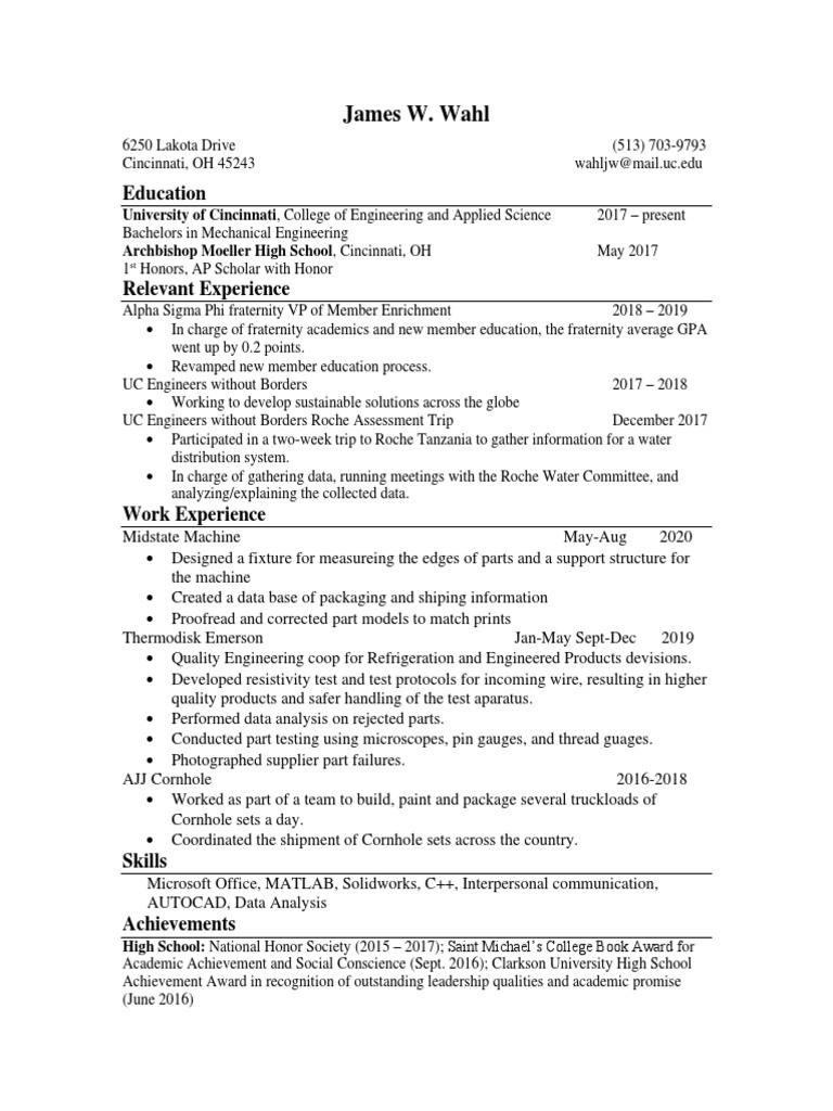 James Resume Updated 11 | PDF | Further Education | Business