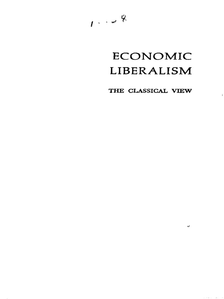 Economic Liberalism: The Classical View | PDF | Liberalism | Natural Law