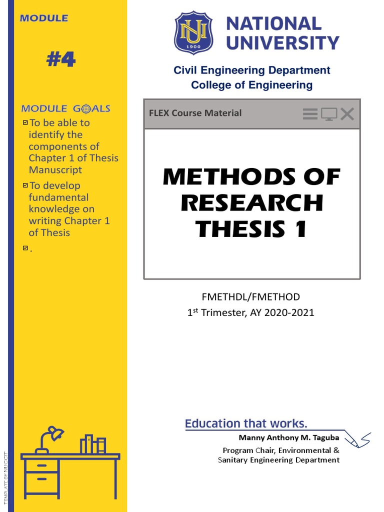 Chapter 1: Thesis Manuscript Guide | PDF | Scope (Computer Science ...