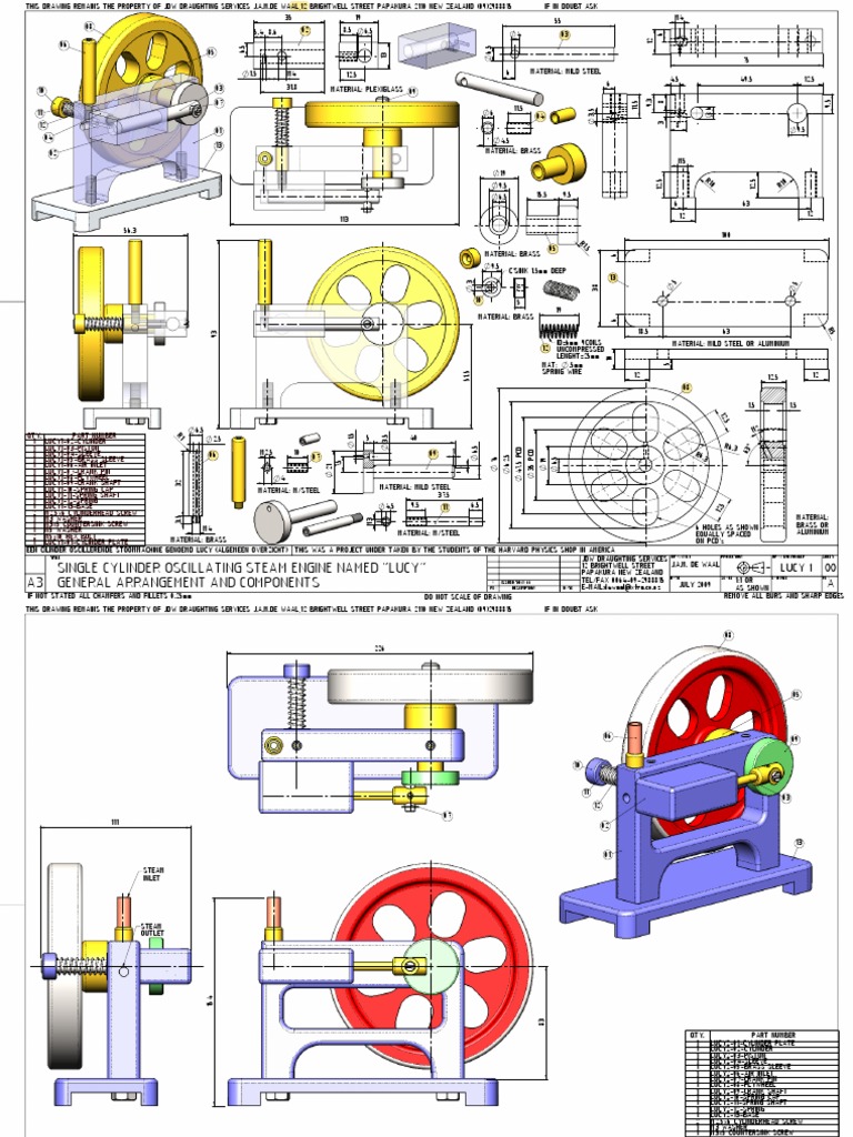 Single Cylinder Oscillating Steam Engine Named "Lucy" General ...