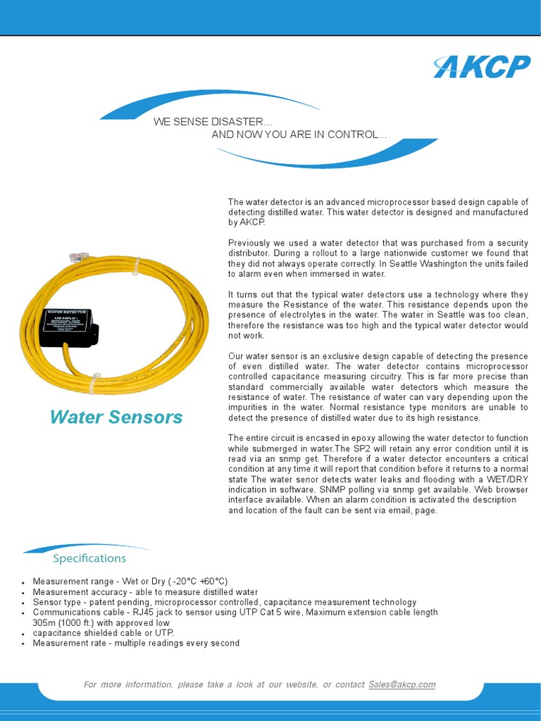 Water Sensors: We Sense Disaster... and Now You Are in Control.. | PDF ...