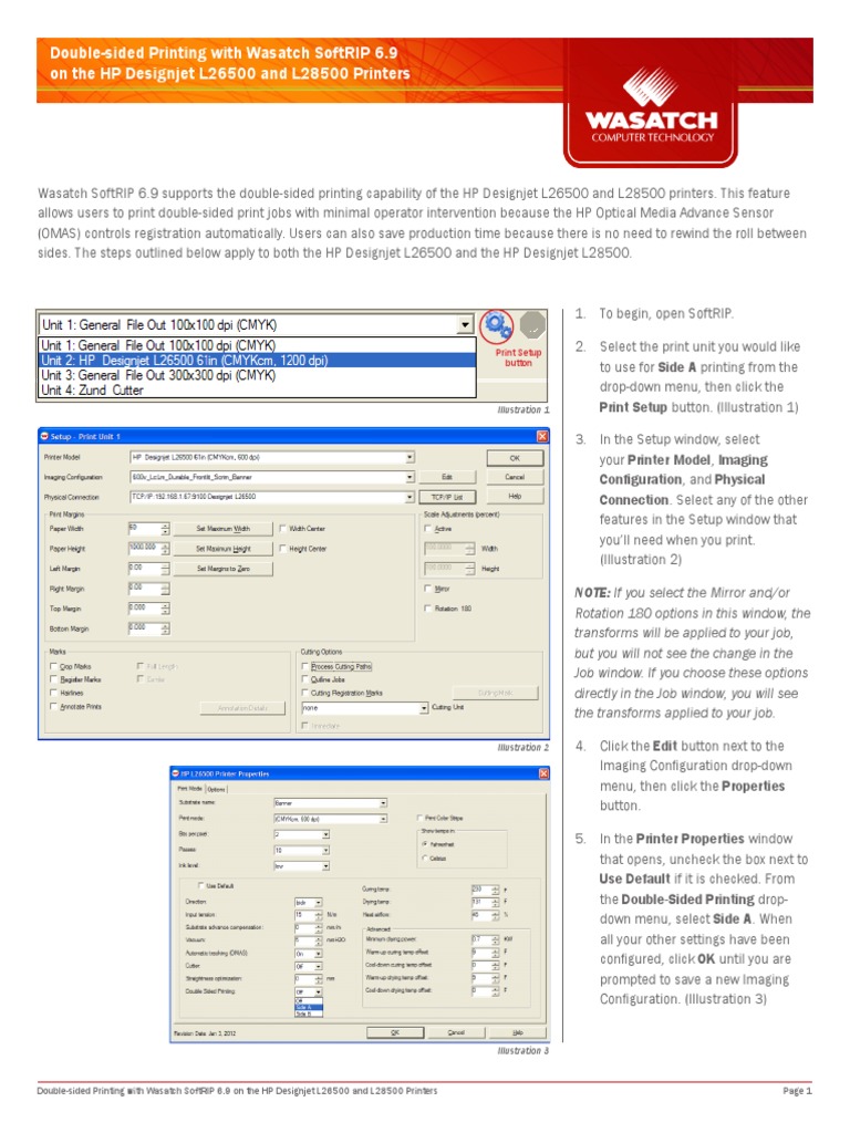 Wasatch DoubleSidedPrinting HPL2x500 PDF | PDF | Printer (Computing) | Button (Computing)