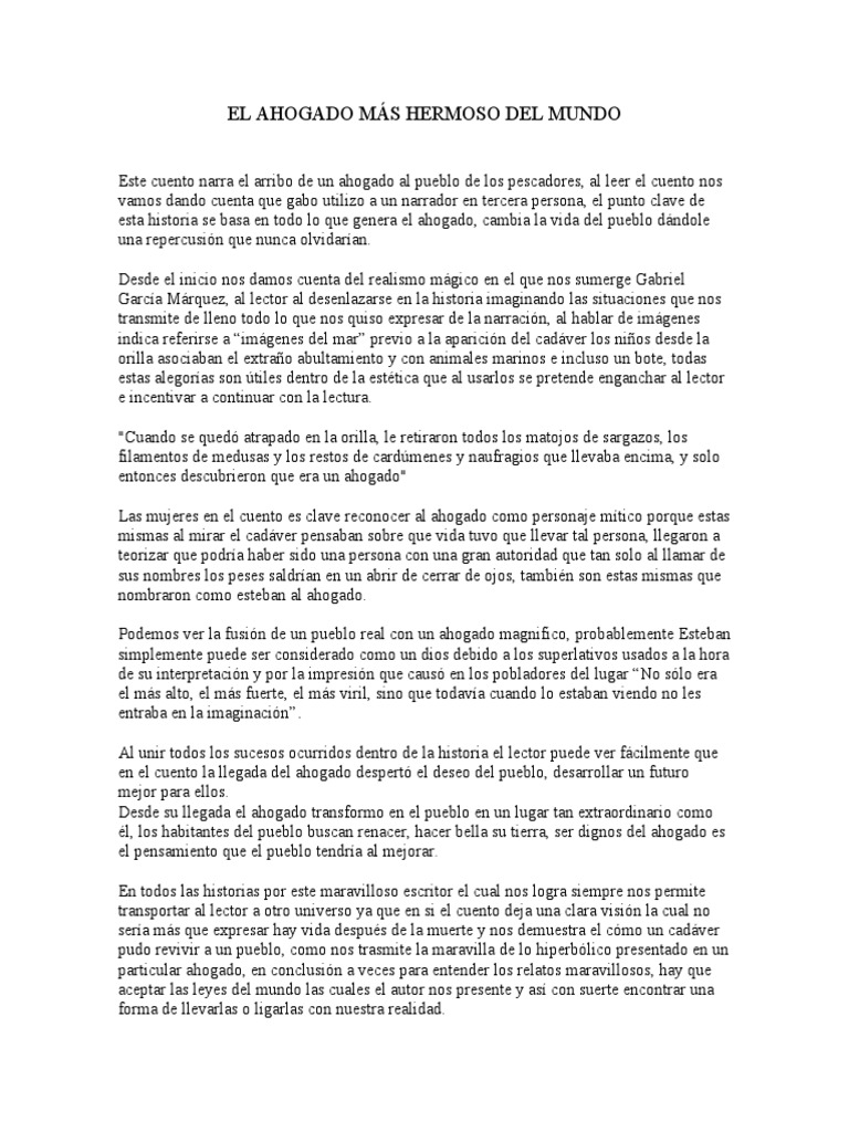 El ahogado más hermoso del mundo | PDF | Cuentos