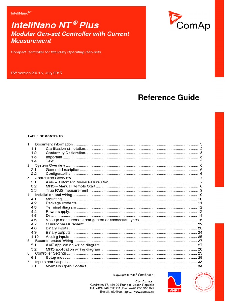 Intelinano NT Plus: Reference Guide | PDF