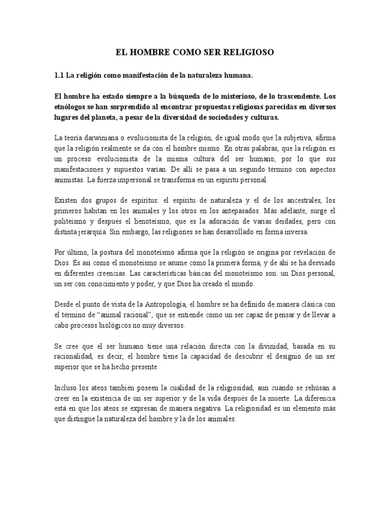 El Hombre Como Ser Religioso | PDF | Los símbolos | Dios