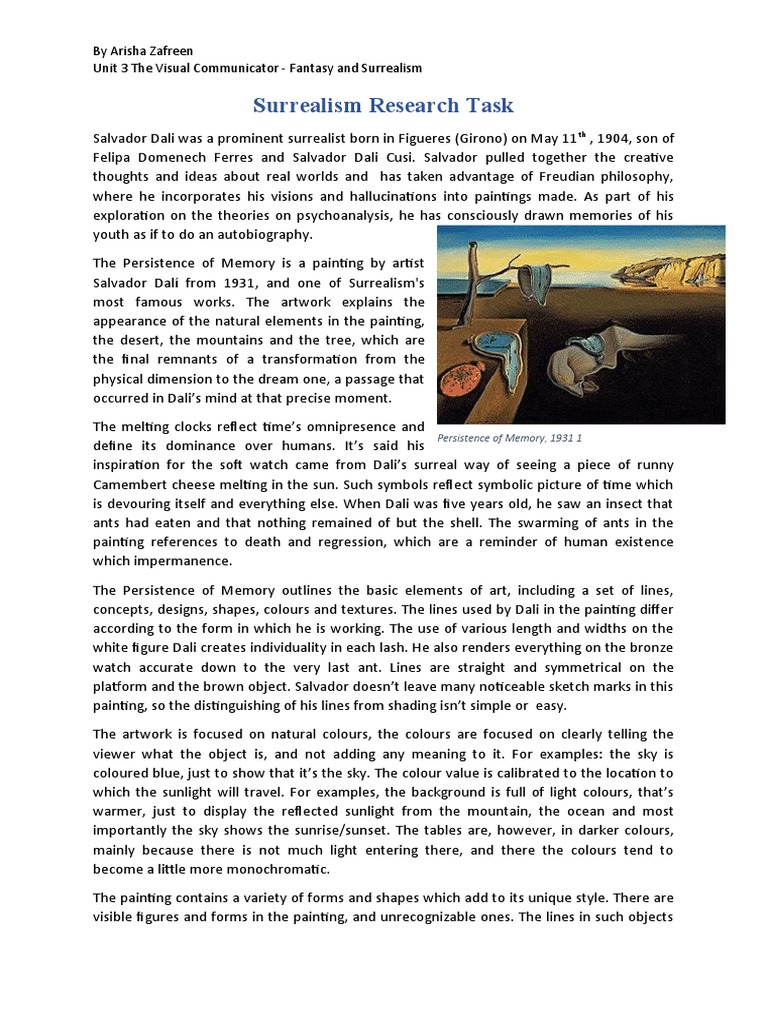 Analyzing Dali's Surrealist Masterpiece | PDF | Salvador Dalí | Paintings