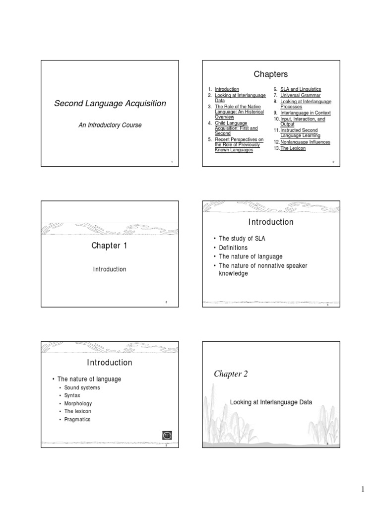An Analysis of Key Concepts and Theories in Second Language Acquisition: A Framework for ...