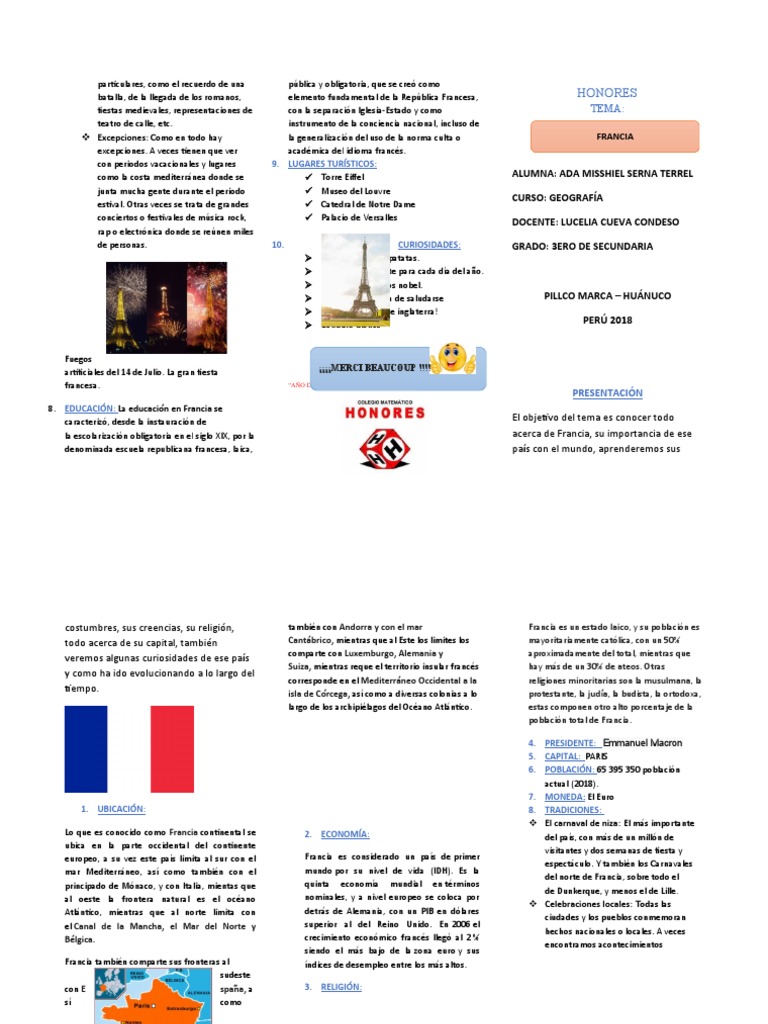 Triptico de Paris | PDF | Francia | Viajes por Europa